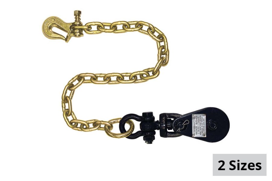 B/A Products Snatch Blocks w/ Chain and Twist Lock Grab Hook | Zip's