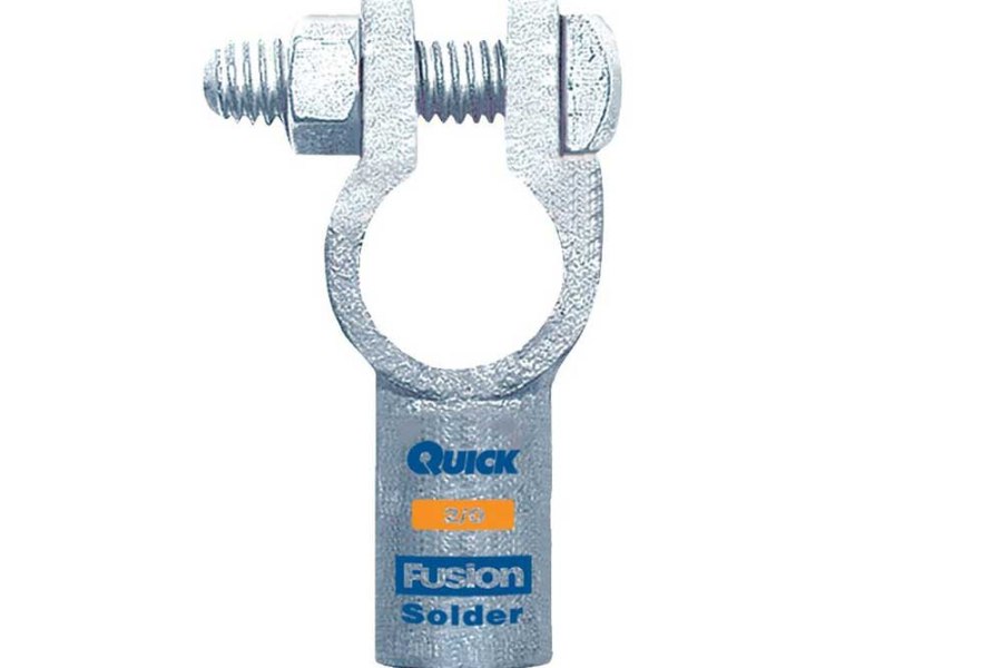 Quick Cable Fusion Solder Negative Straight Clamp - Gauge 2/0 | Zip's
