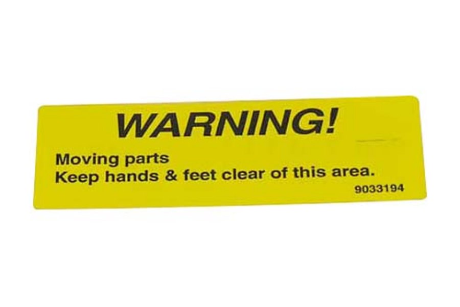 Moving Parts, Warning Decal | Zip's