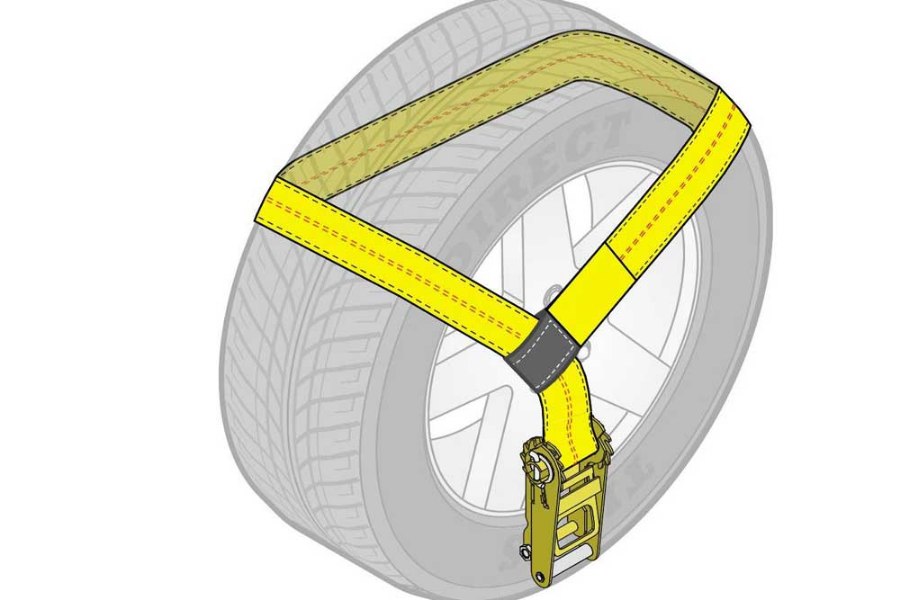 AW Direct Tow Pro Wheel Lift Tie-Down Strap with Reinforced Sewn Eye ...