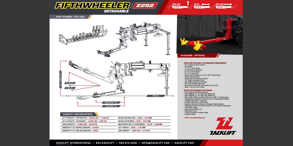 Zacklift Z252 Fifth Wheeler Detachable Towing Unit | Zip's