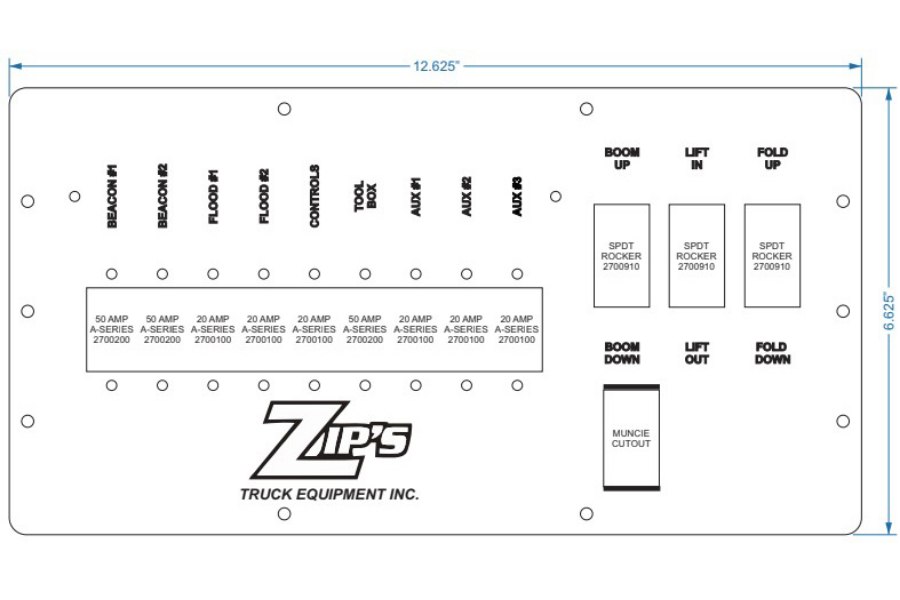 9 Position A-Series Floor Mount Switch Panel | Zip's